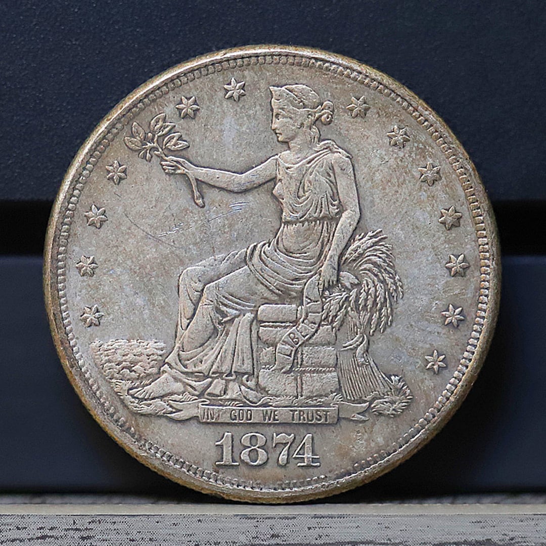 1874 Trade Dollar Silver Plated Coin Circulated - Etsy