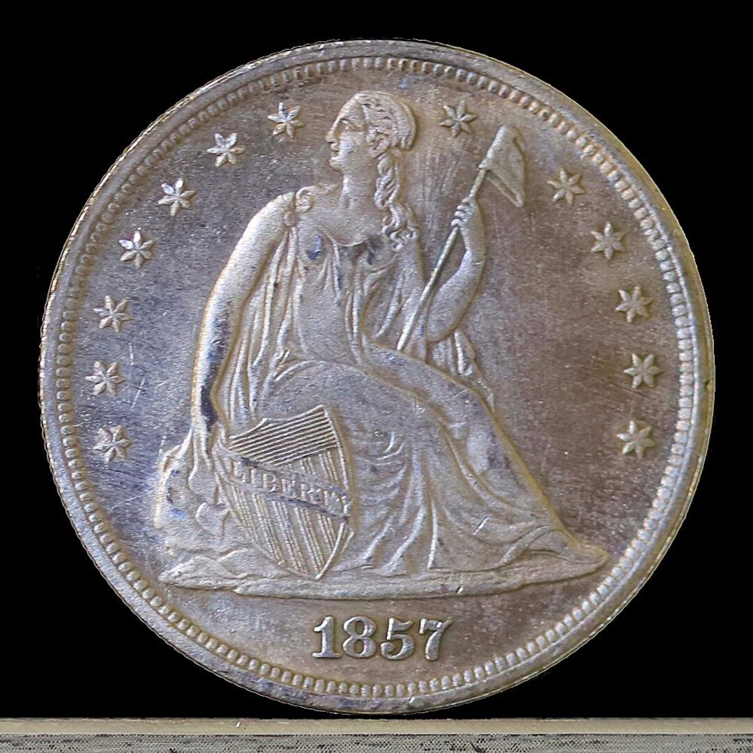 1857 Seated Liberty Dollar Silver Plated Coin - Circulated - Etsy