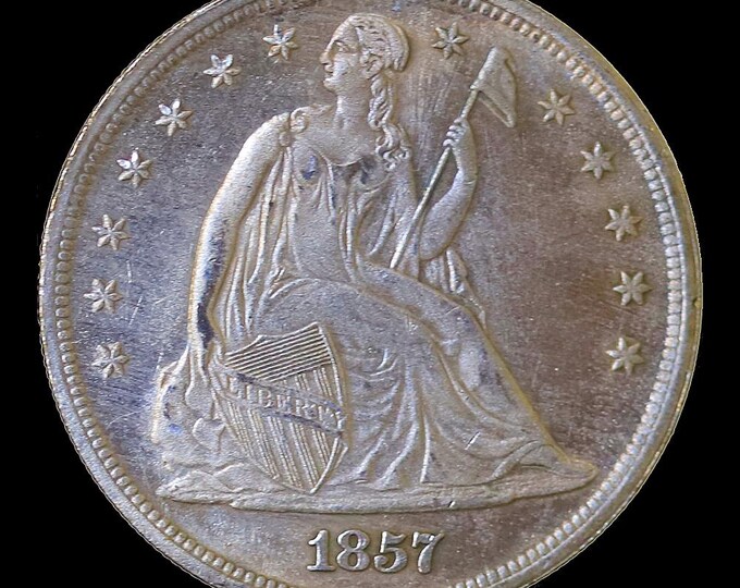 1857 Seated Liberty Dollar Silver Plated Coin - Circulated - Etsy