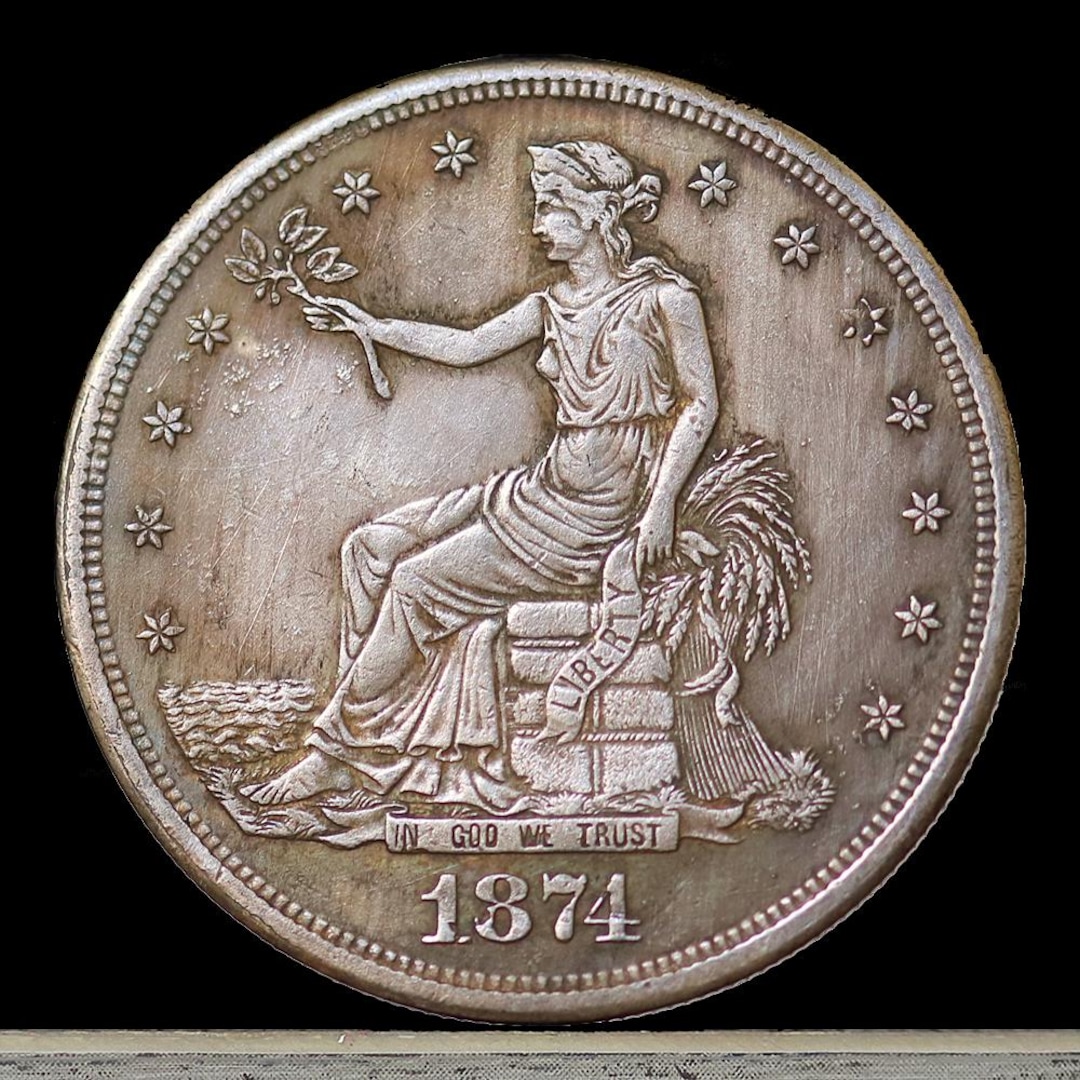 1874 Trade Dollar Silver Plated Coin - Circulated - Etsy