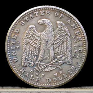 Pattern 1879 Morgan Half Dollar Judd-1600 Silver Plated Coin Circulated ...