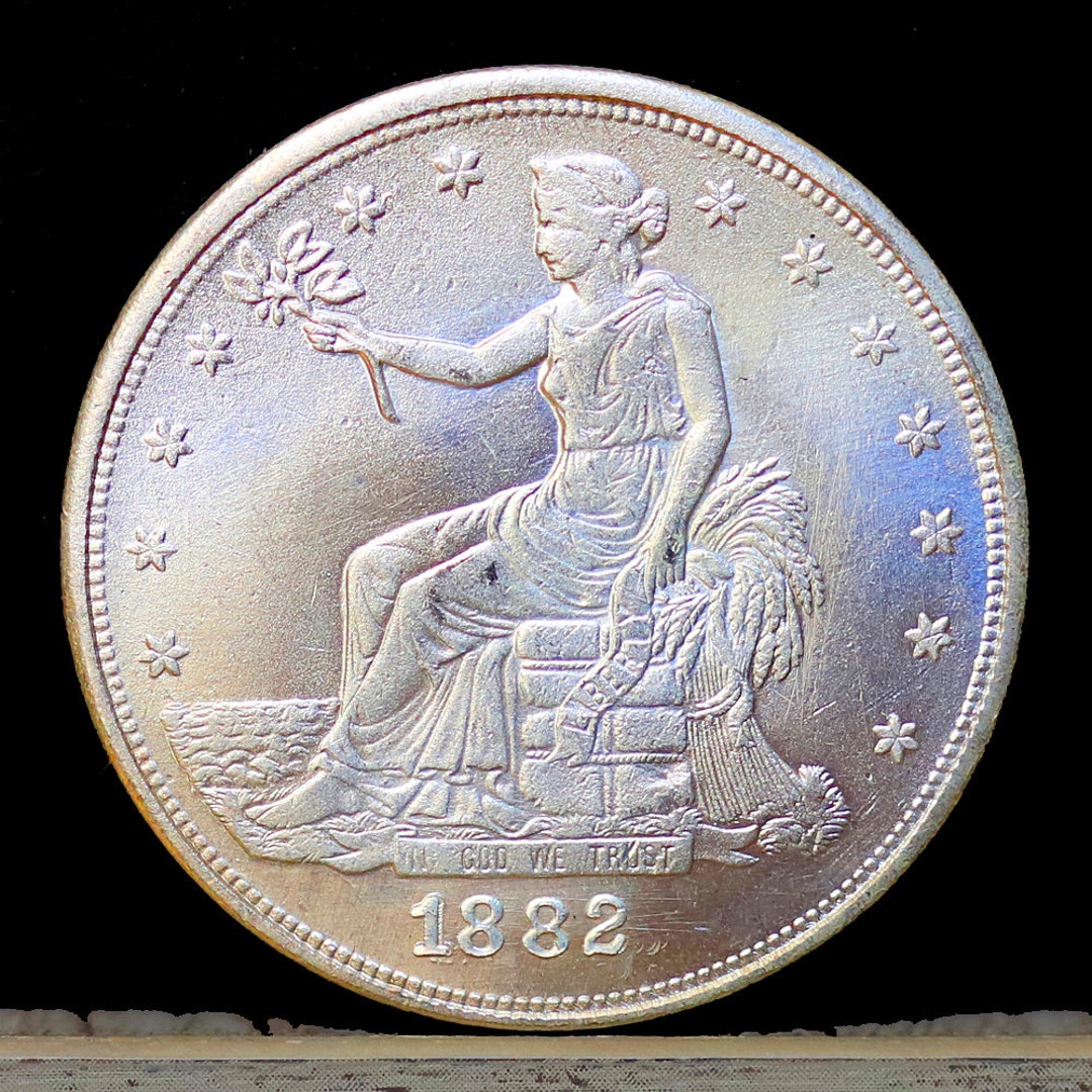 1882 Trade Dollar Silver Plated Coin - Uncirculated - Etsy