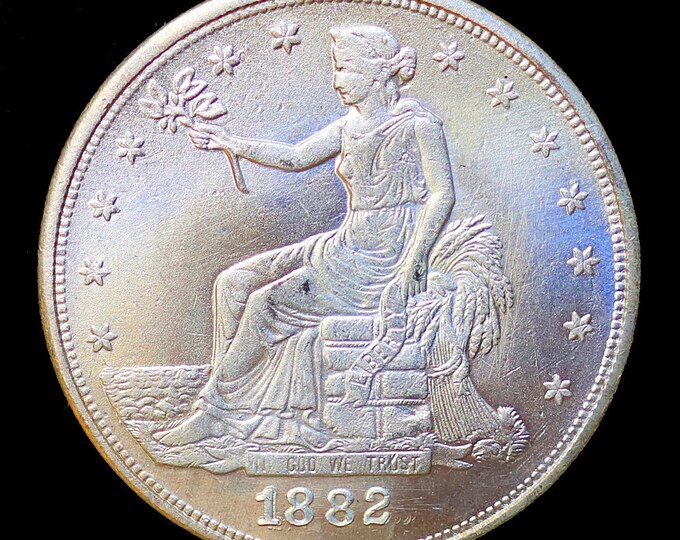 1882 Trade Dollar Silver Plated Coin - Uncirculated - Etsy