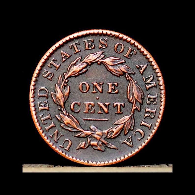 1815 Coronet Head Large Cent Copper Novelty Coin Modern Restrike Token ...