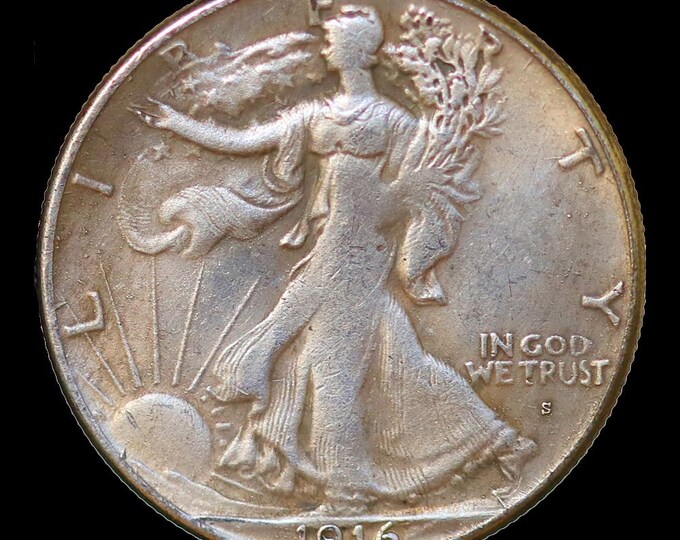 1916-S Walking Liberty Half Dollar Silver Plated Coin - Circulated - Etsy
