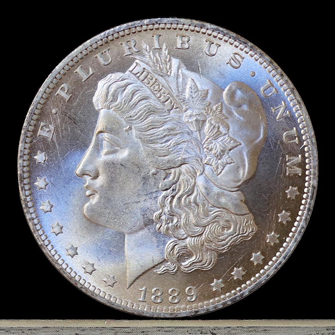 1889-CC Morgan Dollar Silver Plated Coin Modern RESTRIKE Token ...