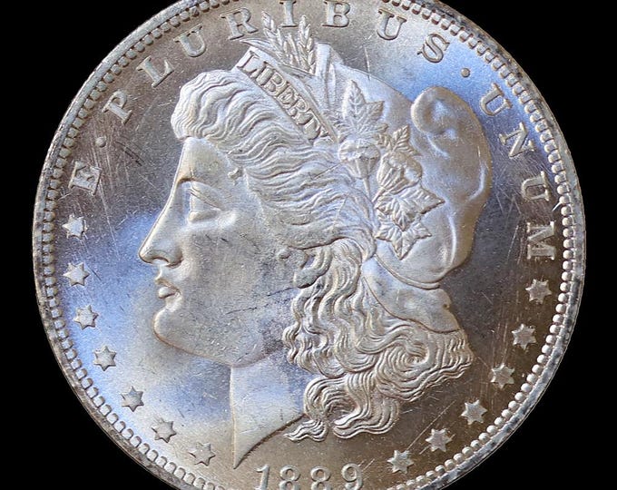 1889-CC Morgan Dollar Silver Plated Coin Modern RESTRIKE Token ...