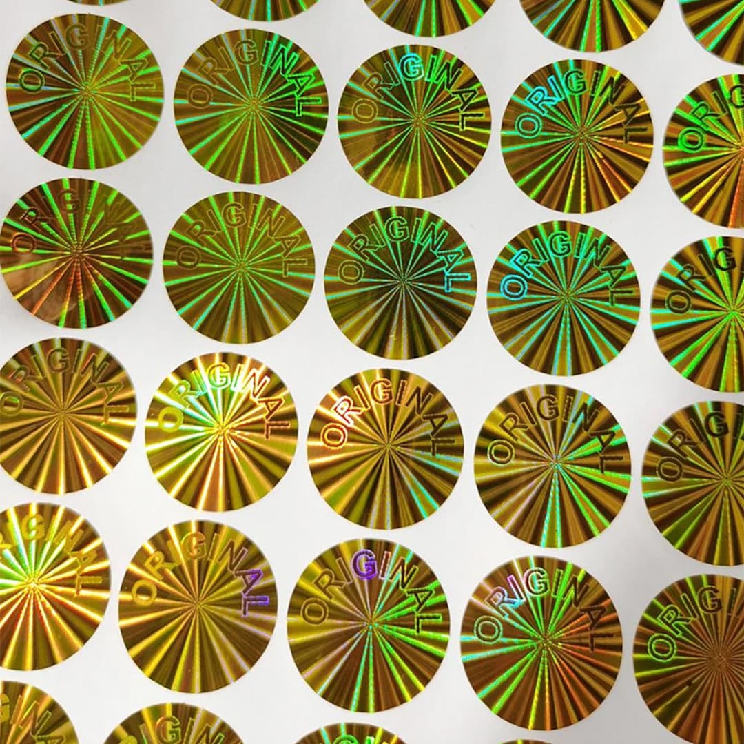 100 Gold Security Hologram Stickers Original Tamper Evident Warranty ...