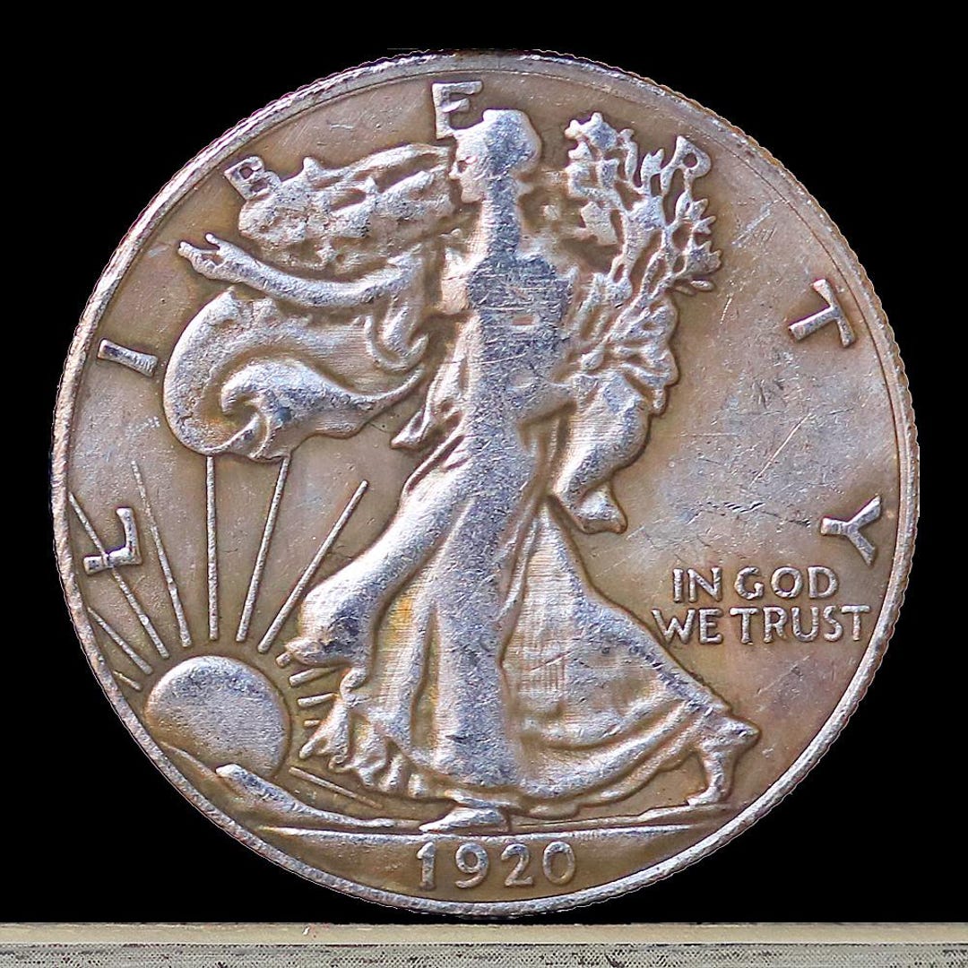 1920-S Walking Liberty Half Dollar Silver Plated Coin - Circulated - Etsy