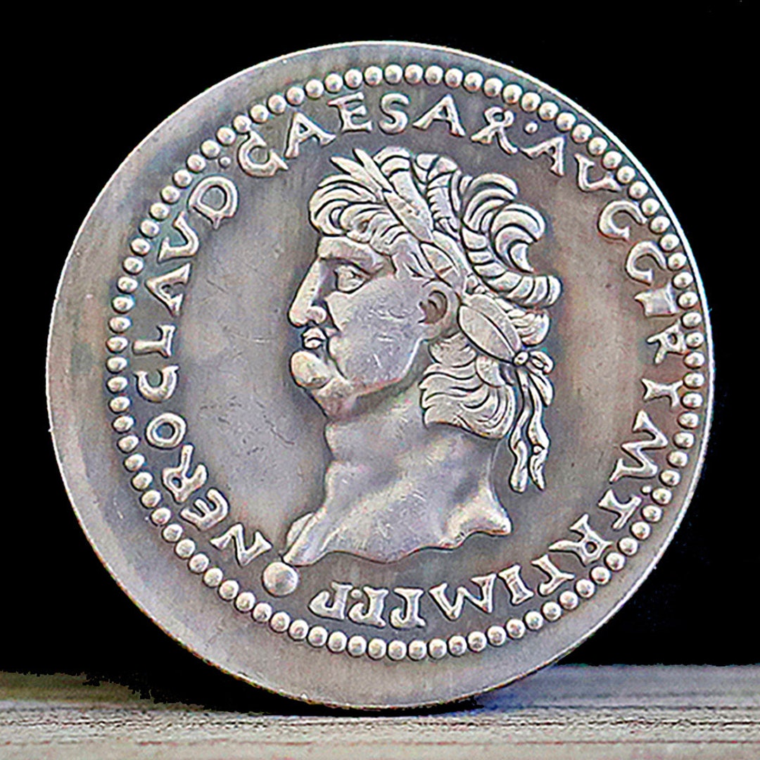 54-66 AD Large Ancient Roman Coin Nero and Triumphal Arch - Silver ...