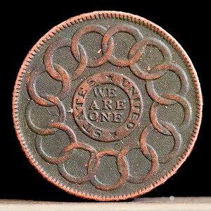 1787 Fugio Colonial Cent We Are One, United States Copper Coin ...