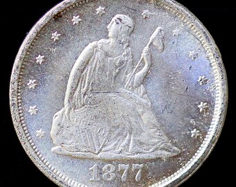 1876 Seated Liberty 20 Twenty Cent Piece Silver Plated Coin Uncirculated - Etsy