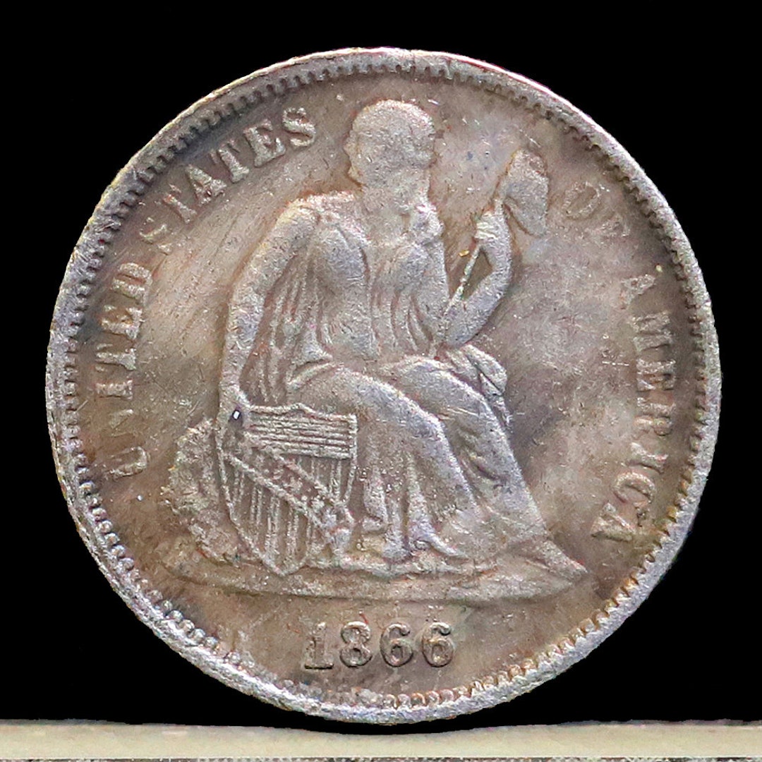 1866 Seated Liberty Dime Silver Plated Coin Circulated - Etsy