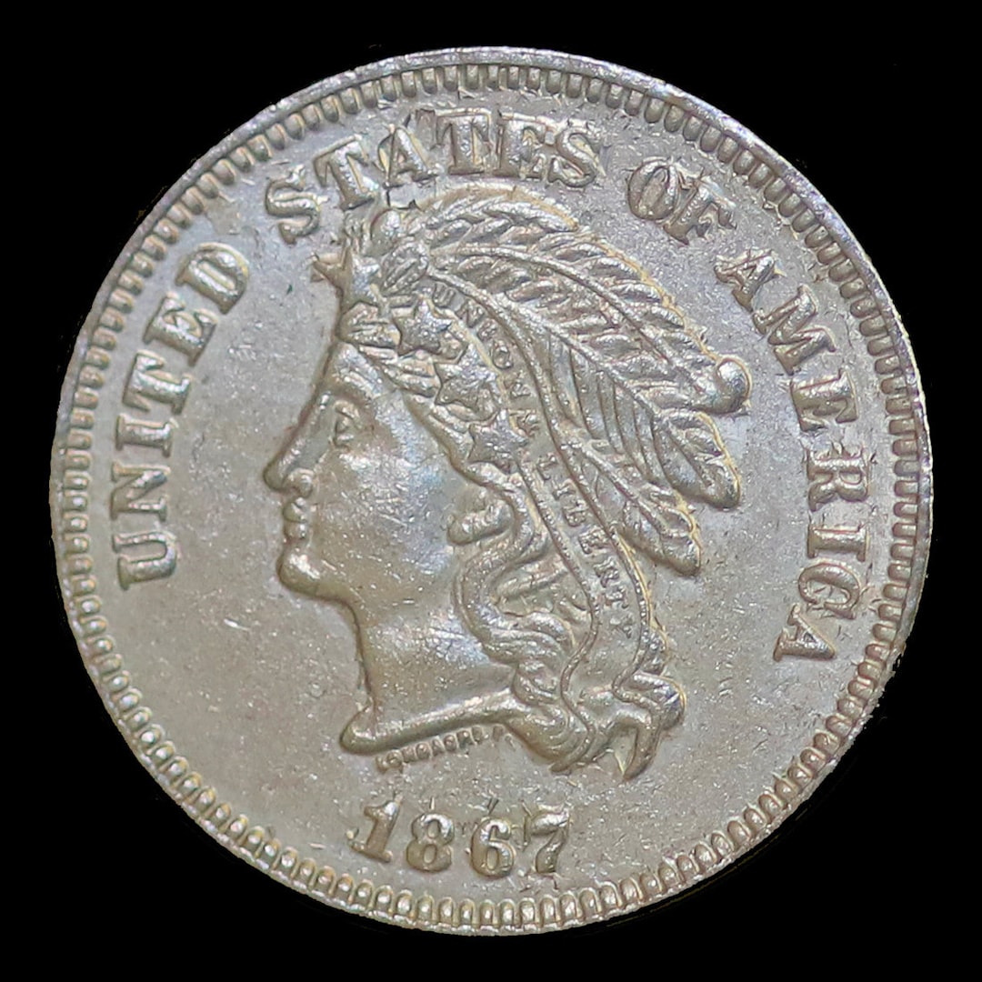 Pattern 1867 Longacre Five Cent Piece Nickel Coin - Circulated - Etsy UK