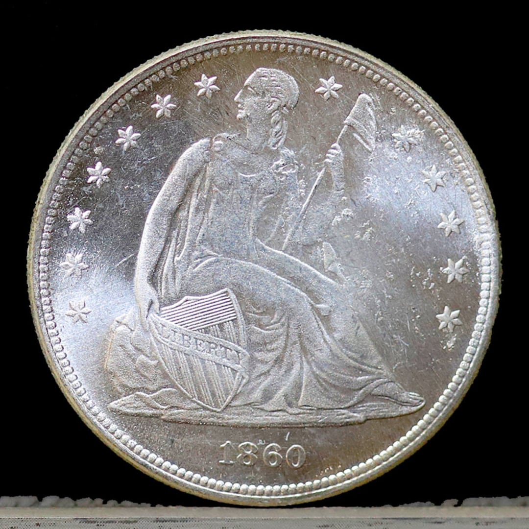 1860 Seated Liberty Dollar Silver Plated Coin - Uncirculated - Etsy