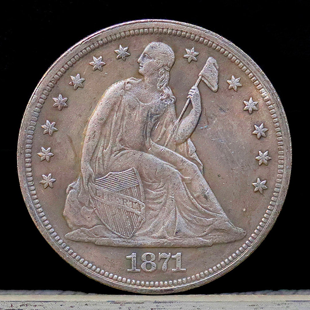 1871 Seated Liberty Dollar Silver Plated Coin - Circulated - Etsy