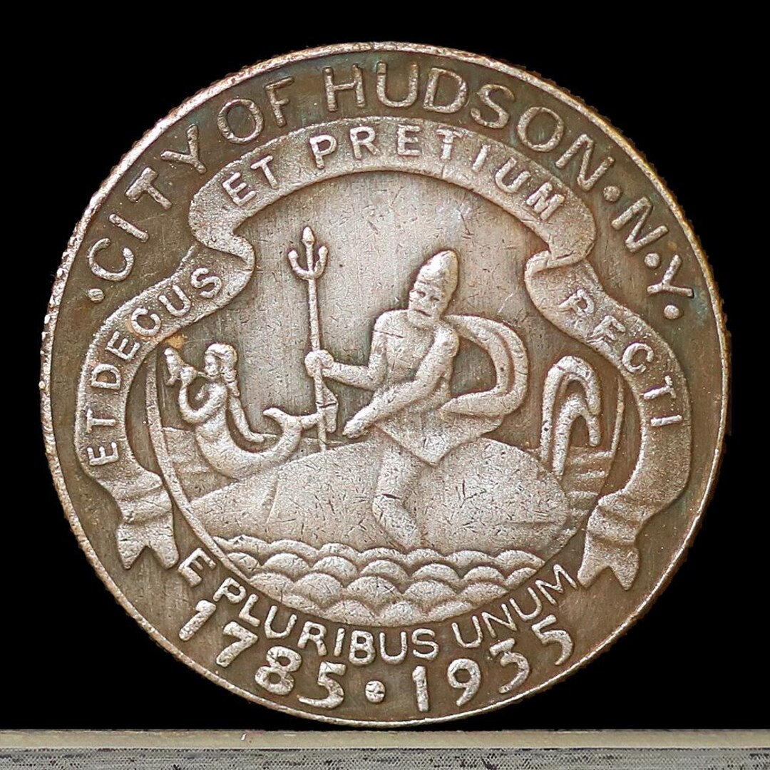 1935 Hudson Commemorative Half Dollar Coin Silver Plated - Circulated ...