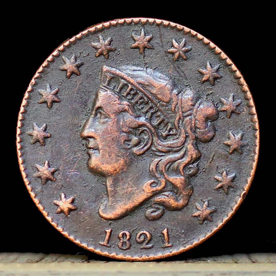 1821 Coronet Liberty Head Large Cent Early Copper Penny Circulated - Etsy