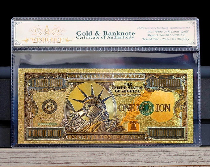 100mg 24K Gold 1,000,000 One Million Dollars Fantasy Banknote Type 3 ...
