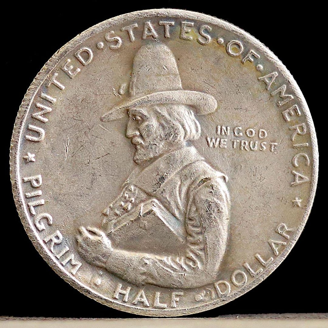 1920 Pilgrim Commemorative Silver Half Dollar Coin - Circulated - Etsy