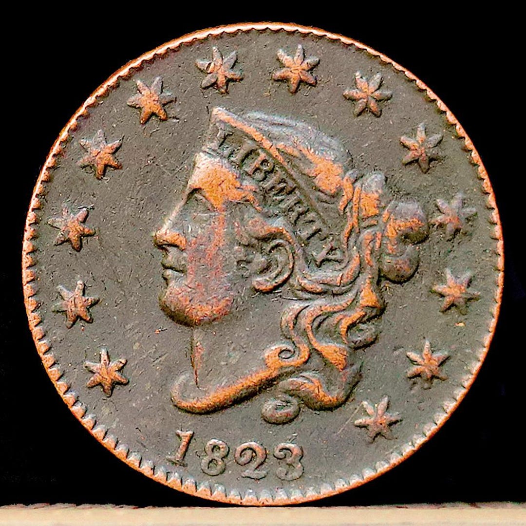 1823 Coronet Head Large Cent Copper Coin - Circulated - Etsy