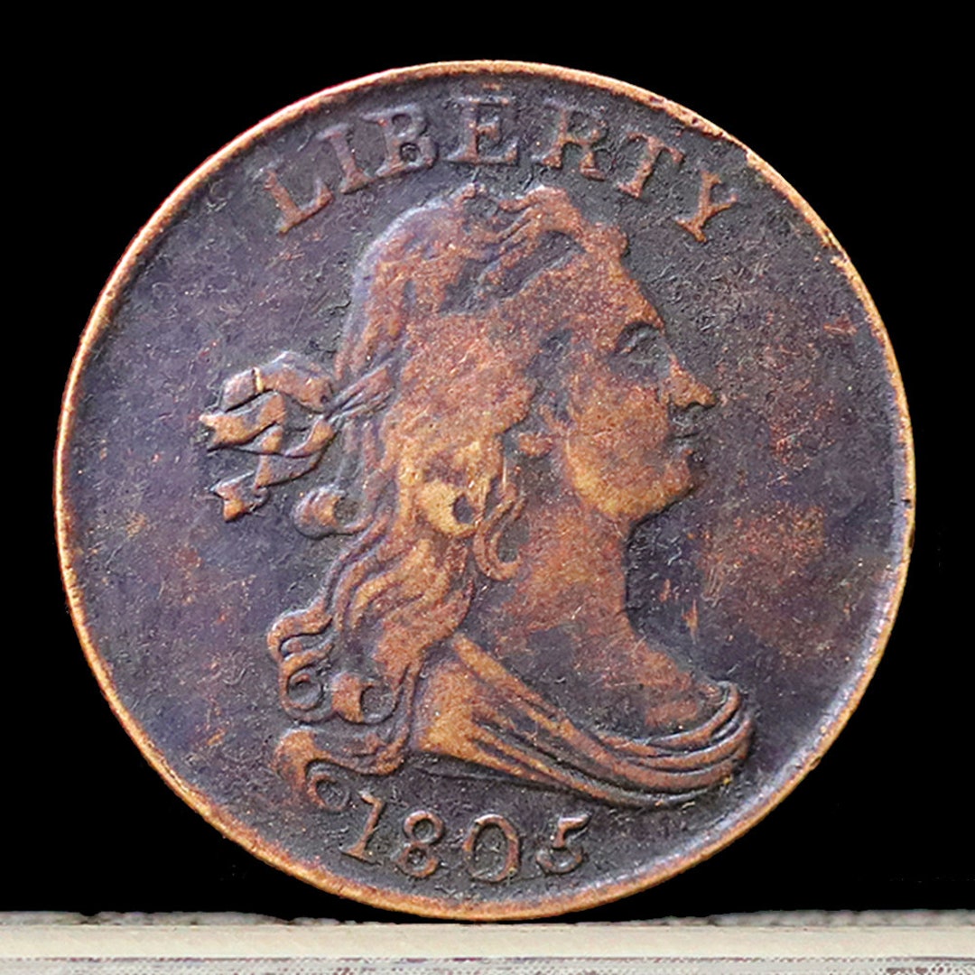 1805 Draped Bust Half Cent Copper Coin - Circulated - Etsy