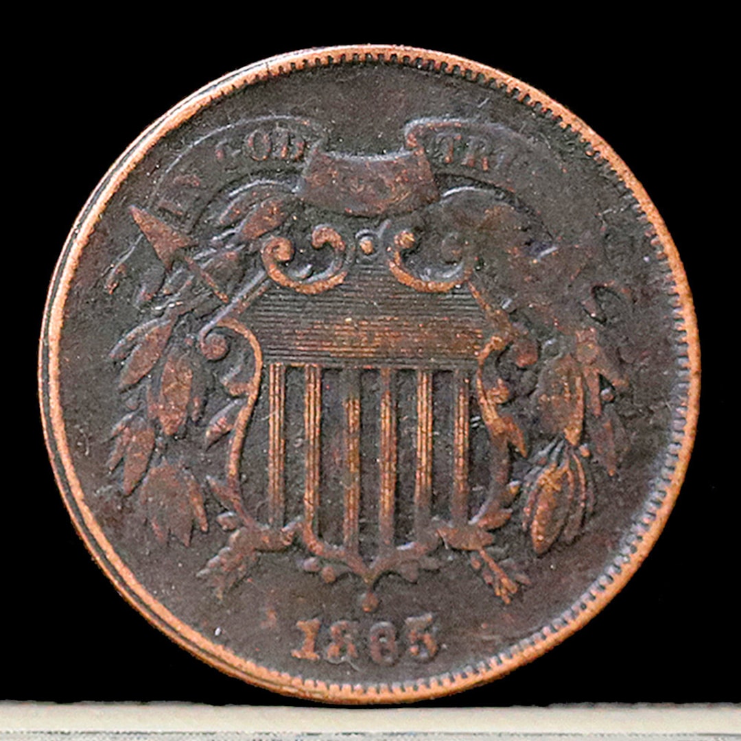 1865 Two Cent Piece Copper Coin - Circulated - Etsy