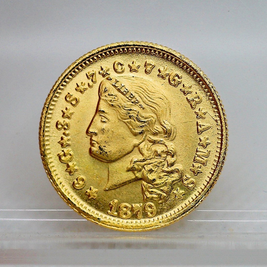1879 Stella Four Dollar Piece Flowing Hair Gold Plated Coin ...