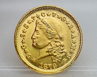 1880 Stella Flowing Hair Four Dollar Piece Early Coin Gold - Etsy
