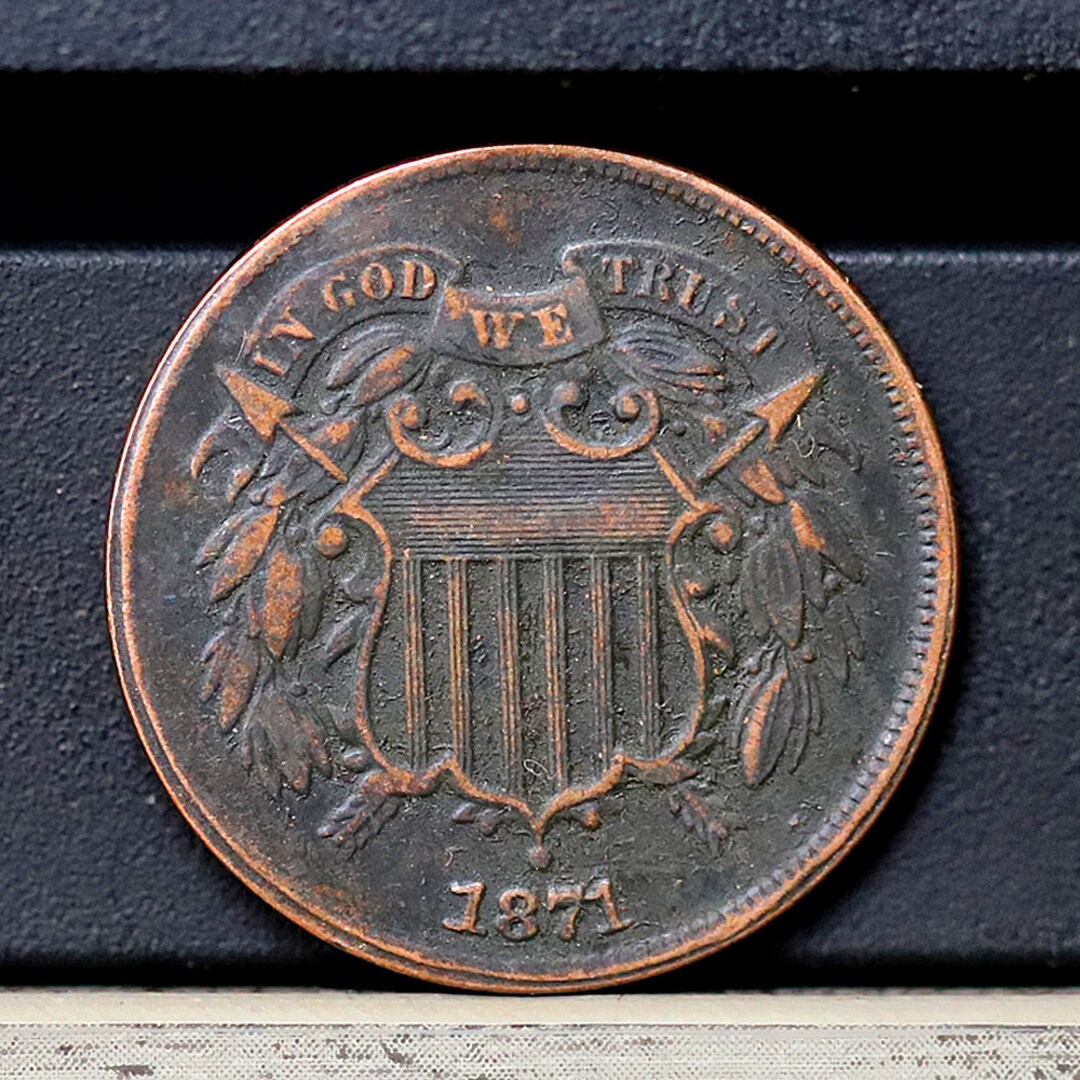 1871 Two Cent Piece Copper Coin Circulated - Etsy