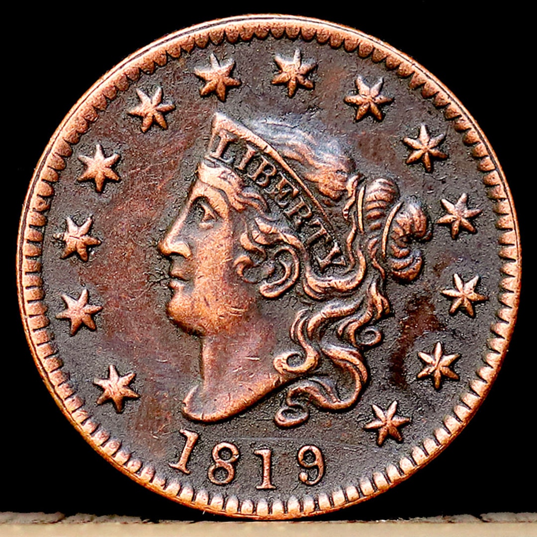 1819 Coronet Head Large Cent Copper Coin Circulated - Etsy