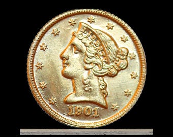 1900 Five Dollar Liberty Head Half Eagle Gold Plated Coin - Etsy