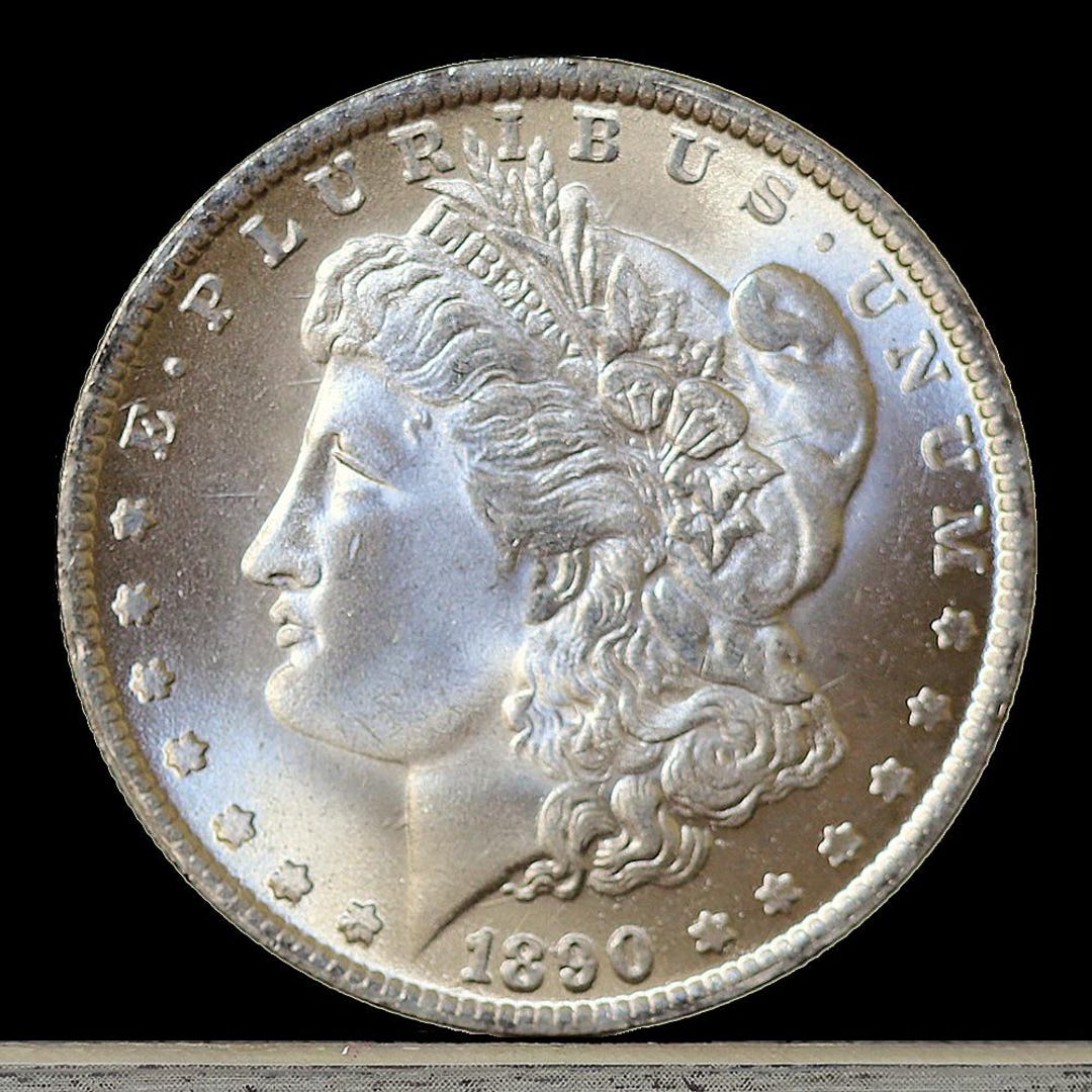 1890-CC Morgan Dollar Silver Plated Coin Modern RESTRIKE Token ...
