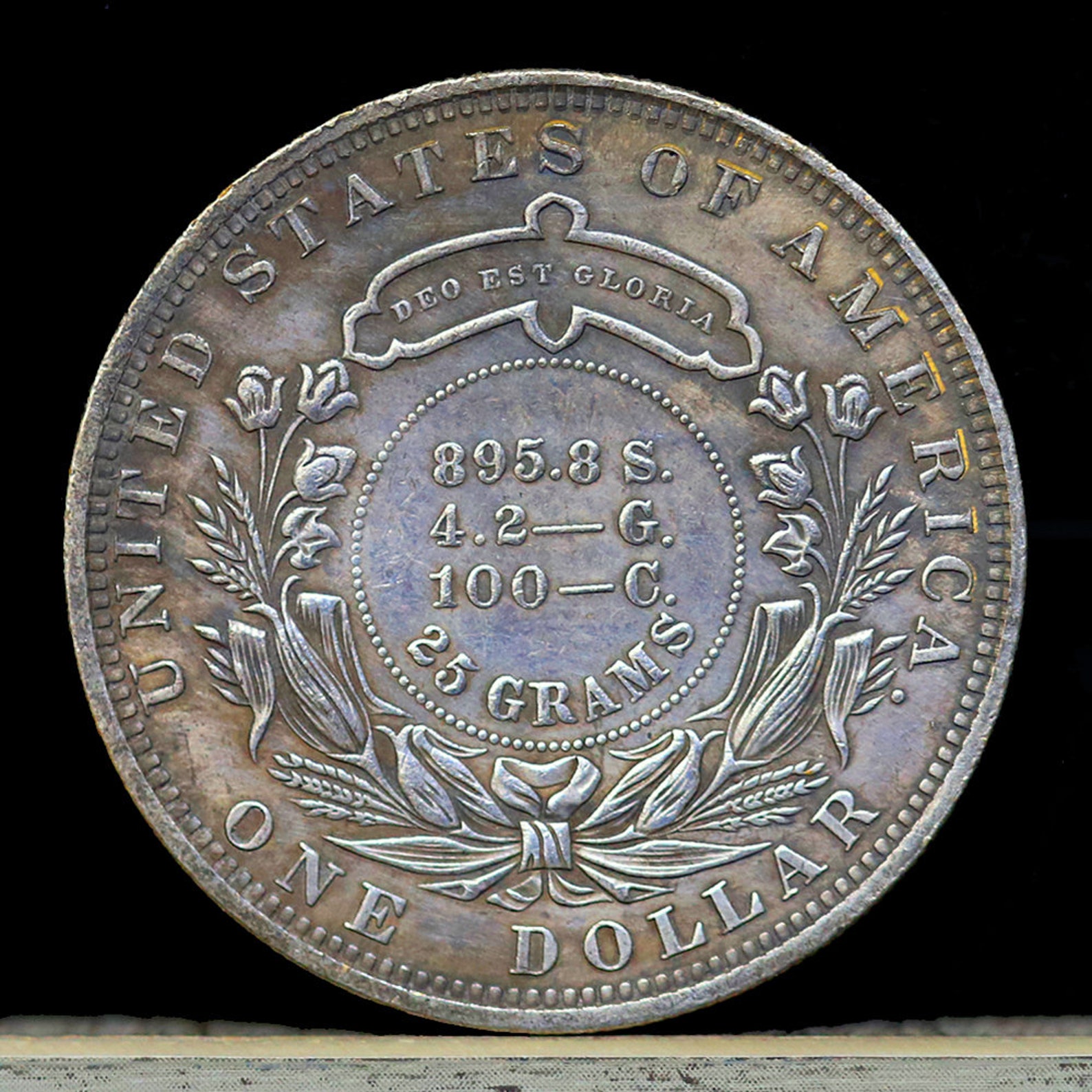 Pattern 1880 Liberty Head Goloid Metric Dollar Silver Plated Coin ...