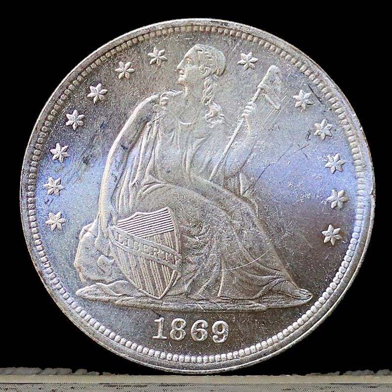 1869 Seated Liberty Dollar Silver Plated Coin - Uncirculated - Etsy