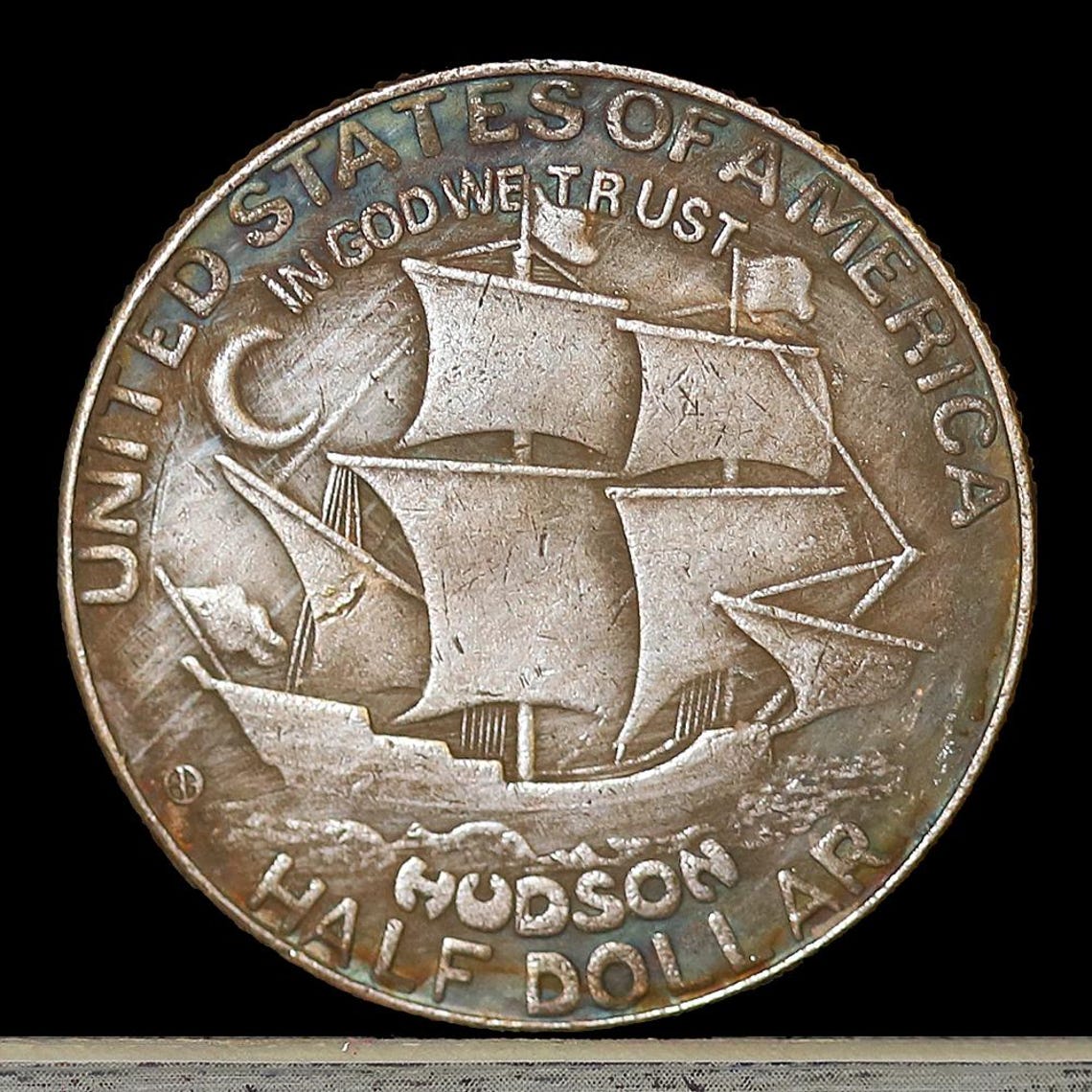 1935 Hudson Commemorative Half Dollar Coin Silver Plated - Circulated ...