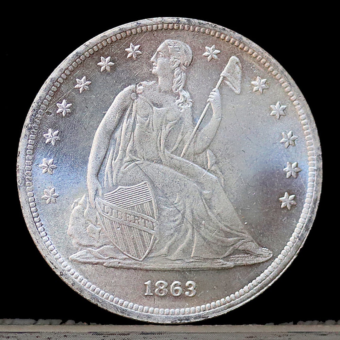 1863 Seated Liberty Dollar Silver Plated Coin - Uncirculated - Etsy