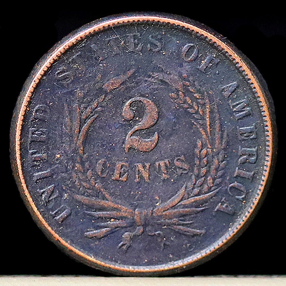 1864 Two Cent Piece Copper Coin - Circulated - Etsy