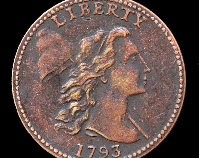 1793 Flowing Hair Large Cents AMERICA With Periods Chain Reverse - Etsy