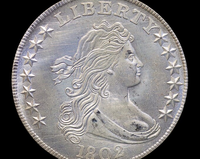 1802 Draped Bust Dollar Heraldic Eagle Silver Plated Coin ...
