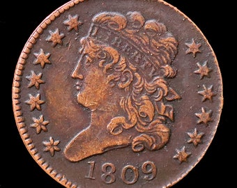 1809 Classic Head Half Cent Copper Coin Circulated - Etsy