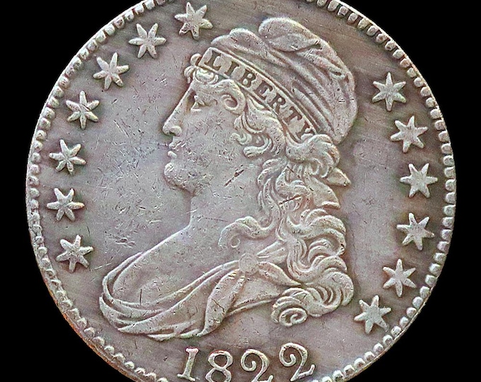 1822 Capped Bust Half Dollar Lettered Edge Silver Plated Coin ...