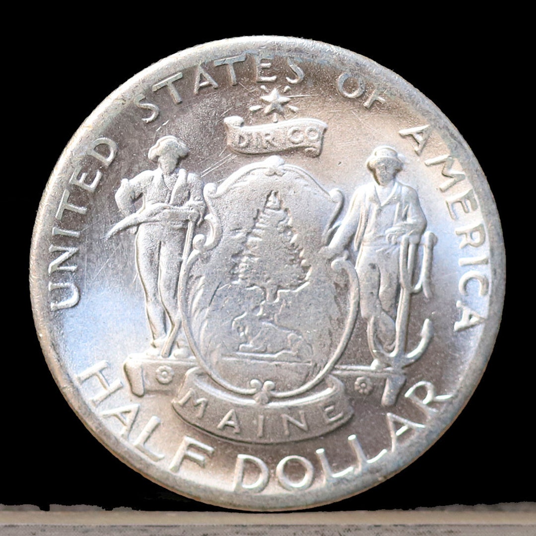 1920 Maine Commemorative Half Dollar Silver Plated Coin - Uncirculated ...