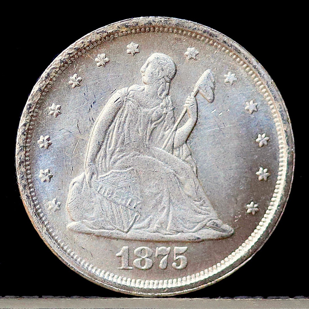 1875 Seated Liberty 20 Twenty Cent Piece Silver Plated Coin ...