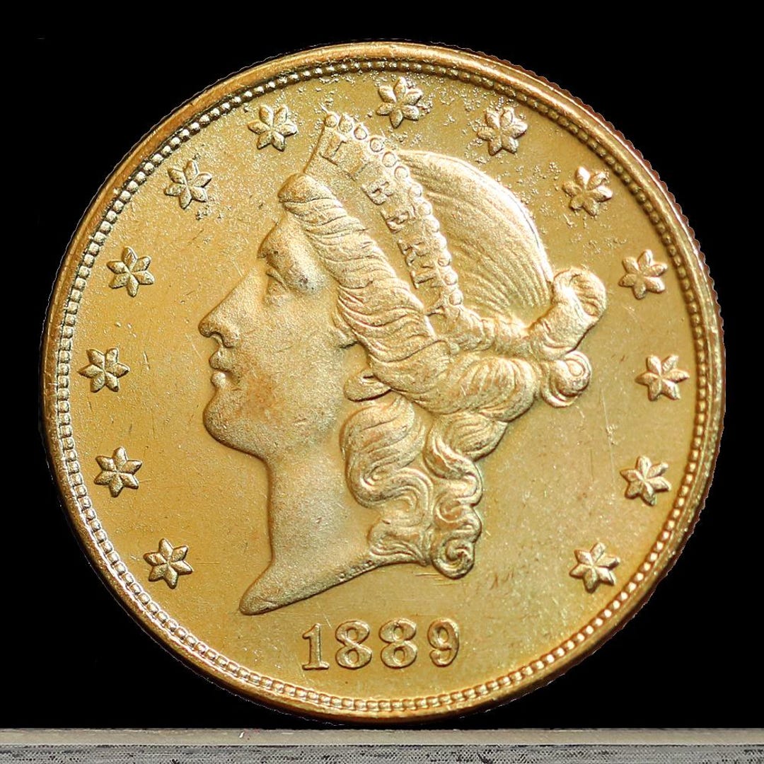 1889 Twenty Dollar Liberty Double Eagle Gold Plated Coin - Uncirculated - Etsy