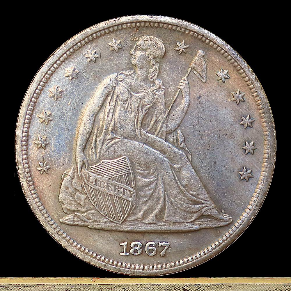 1867 Seated Liberty Dollar Silver Plated Coin - Circulated - Etsy