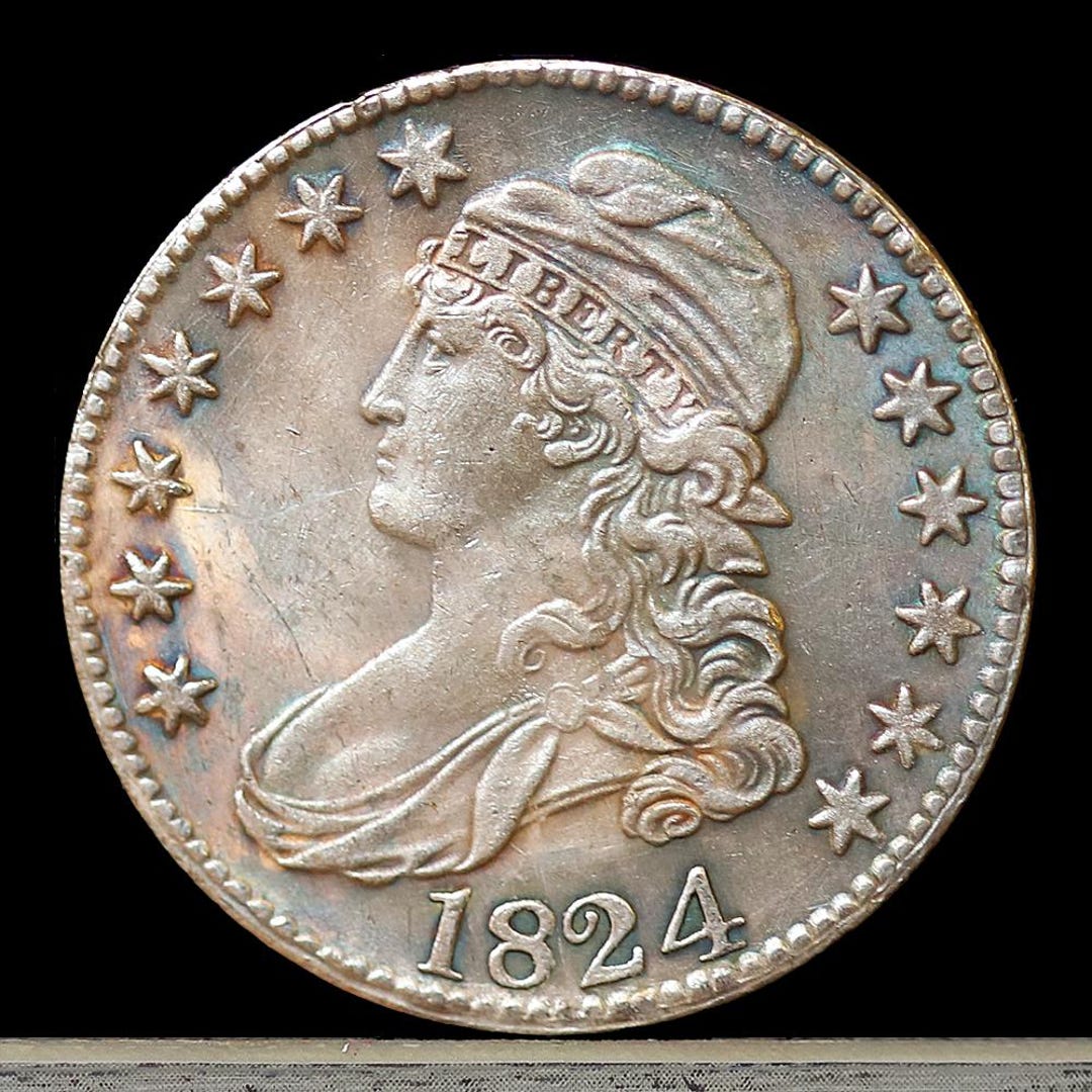 1824 Capped Bust Half Dollar Lettered Edge Silver Plated Coin ...