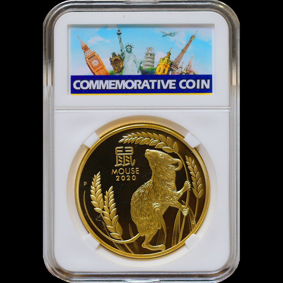 Souvenir 2020 Australia 1oz Lunar Mouse Gold Plated Coin - Not Real ...