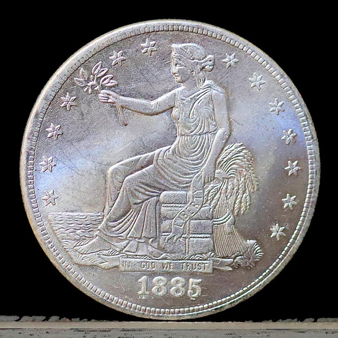 1885 Trade Dollar Silver Plated Coin - Uncirculated - Etsy