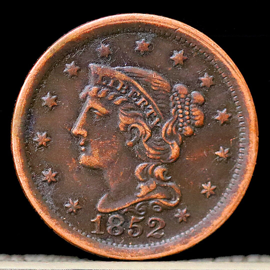 1852 Braided Hair Liberty Head Large Cent Circulated - Etsy